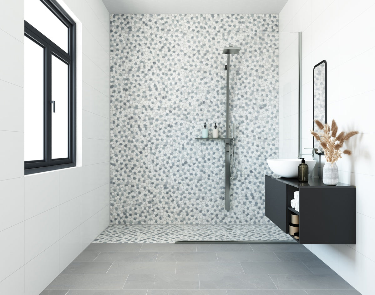 Florida Tile Pebbles Flat 12" x 12" Natural Stone Mosaic – LA Floor ...